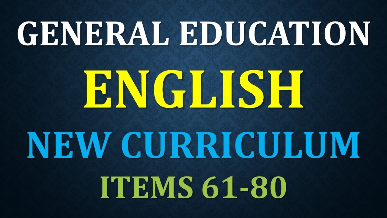 GEN ED | ENGLISH (NEW CURRICULUM) | LET REVIEWER - YouTube