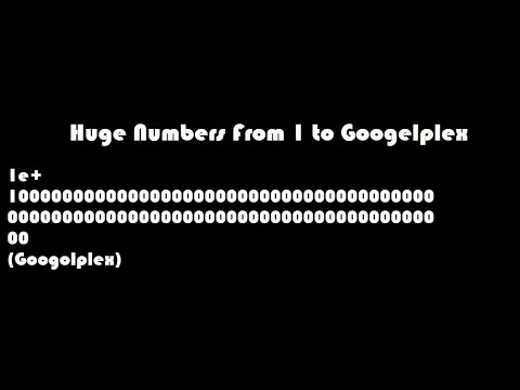 Huge Numbers Starting From 1 to Googolplex - YouTube