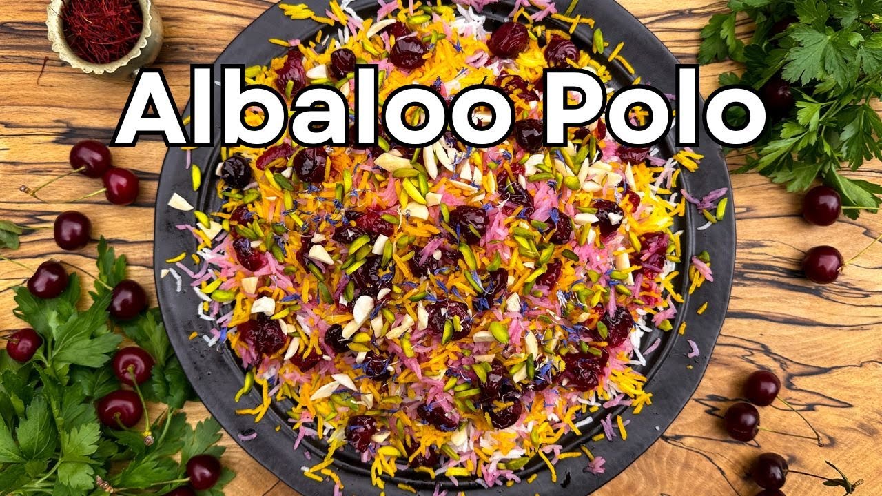 Albaloo Polo – Persian Saffron and Sour Cherry Rice - YouTube