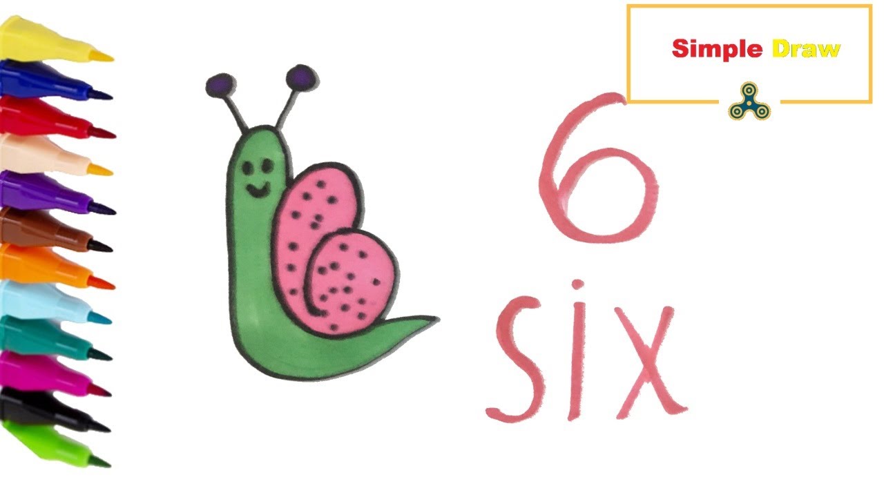 It' s easy to draw snails from number six - YouTube