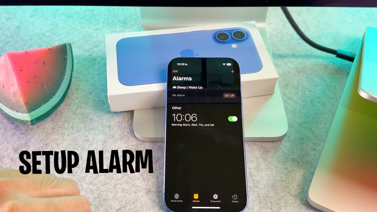 How To Setup Alarm On iPhone 16 / iPhone 16 Plus - YouTube