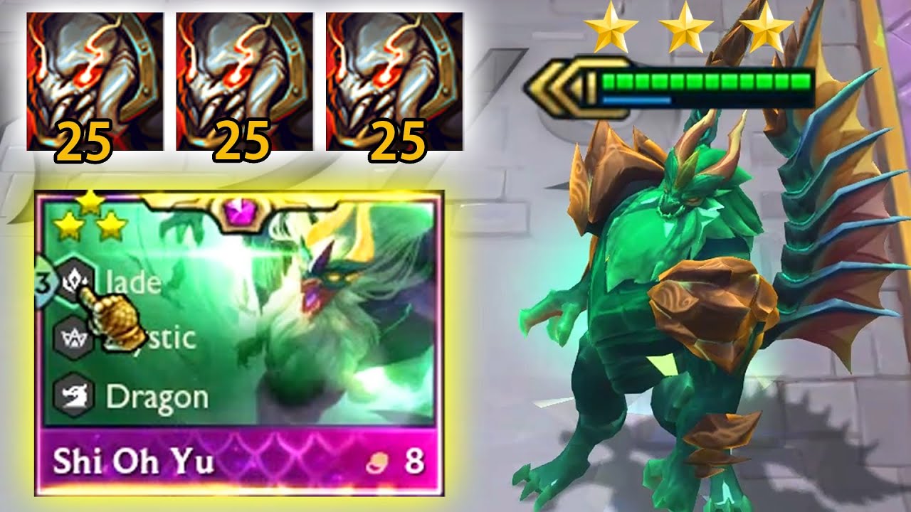 3 Star Shi Oh Yu ⭐⭐⭐ + 3 Titan's Resolve | TFT Set 7 Dragonlands - YouTube