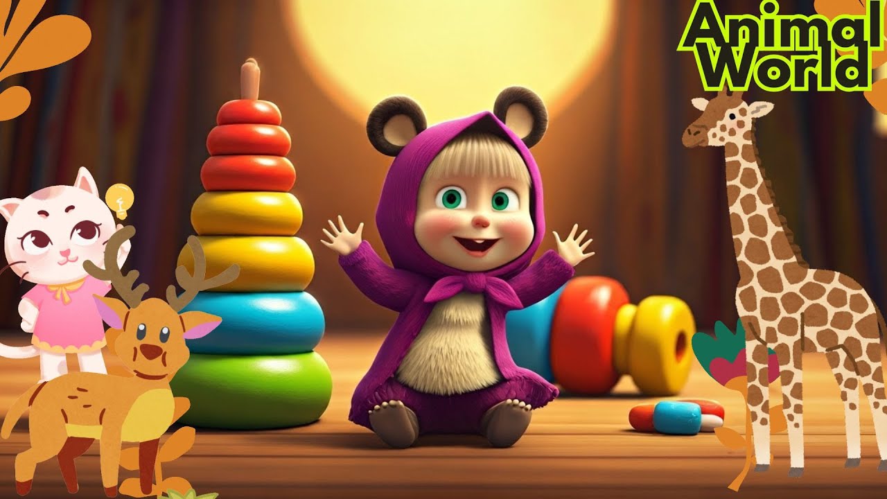 Animal World 2 with Masha and Bear I Fun learning for toddlers (slow ...