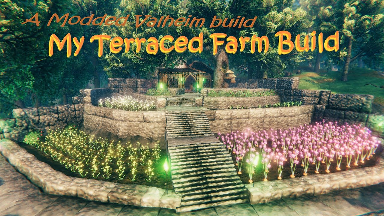 My Terraced Farm build from modded Valheim - YouTube