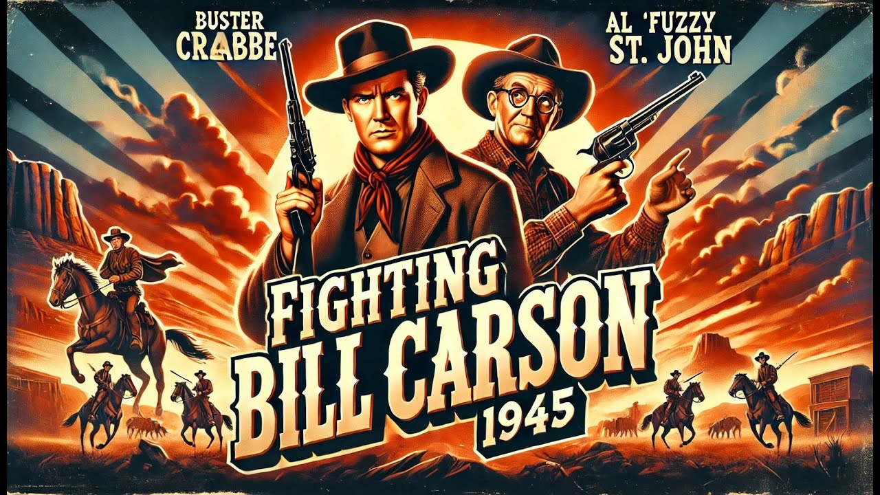 Fighting Bill Carson (1945) | Western Action with Buster Crabbe & Fuzzy ...