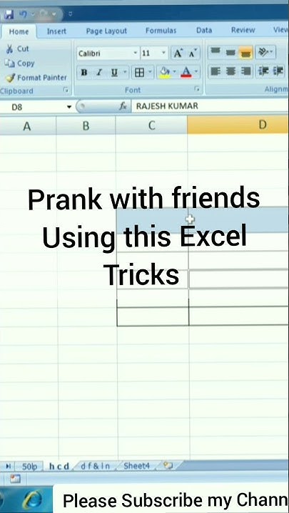 Prank with friends using this Excel tricks | Excel tips and tricks | advance excel tips and ...