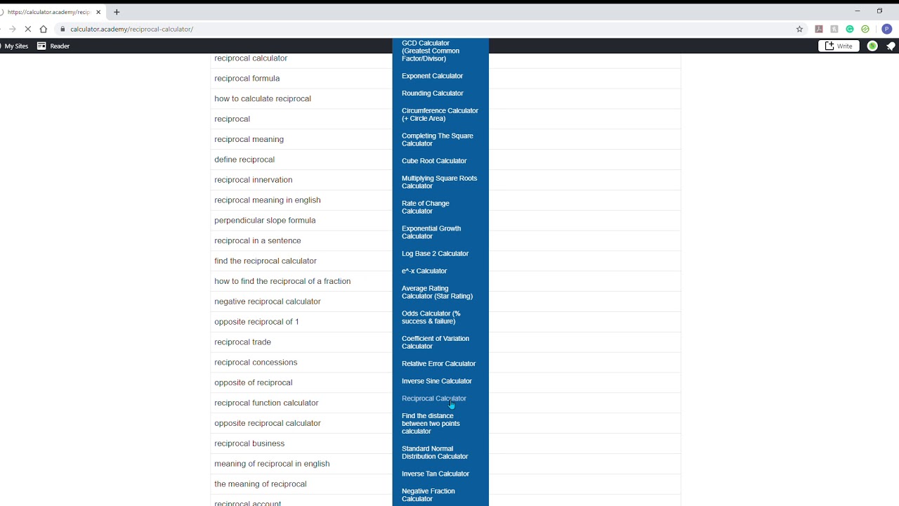 Reciprocal Calculator - YouTube