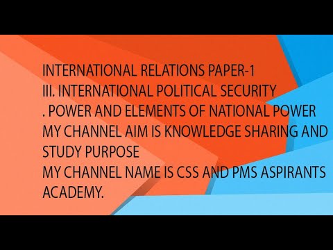 INTERNATIONAL RELATIONS P-1/ . International Political Security./ Power ...