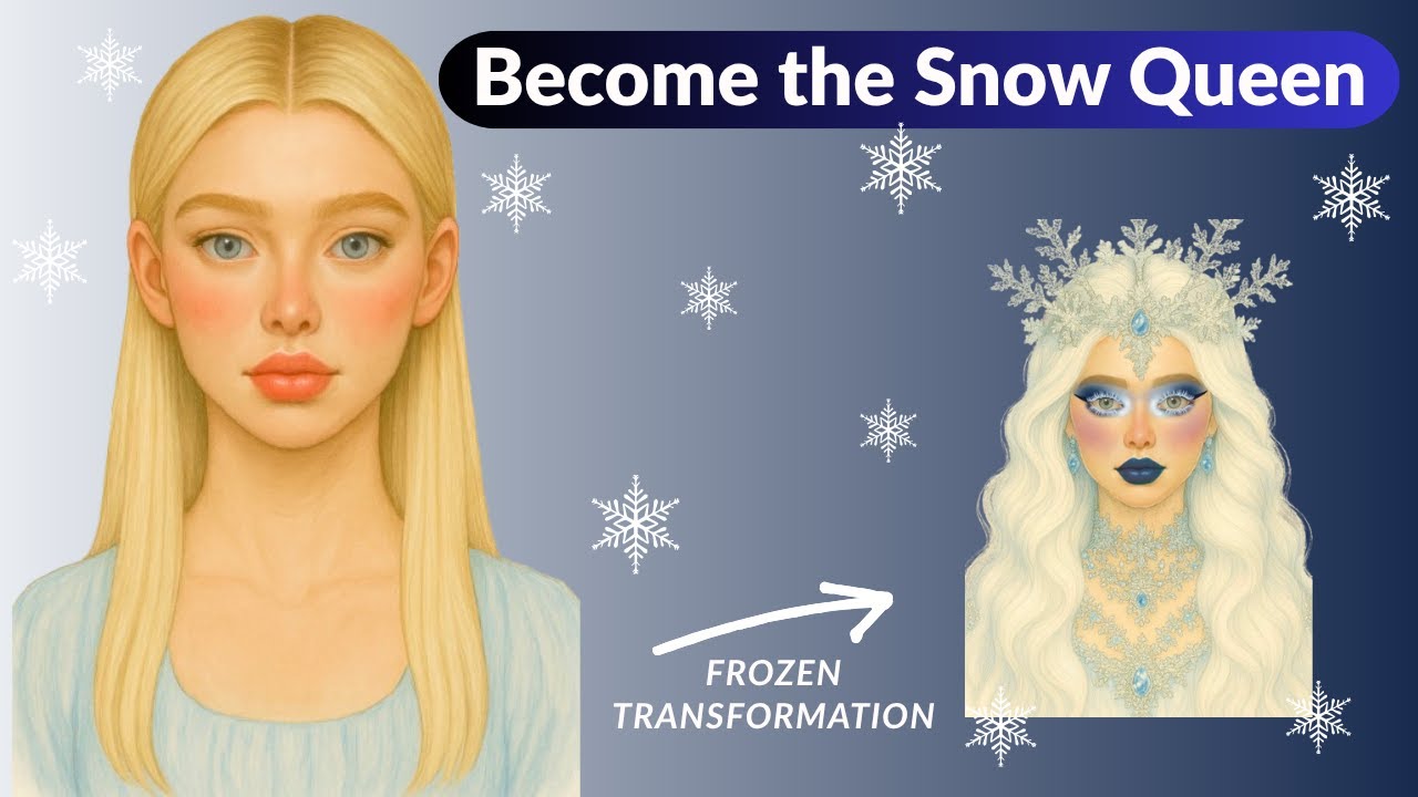 Become the Snow Queen ️ Magical ASMR Makeup & Snow Sounds - YouTube