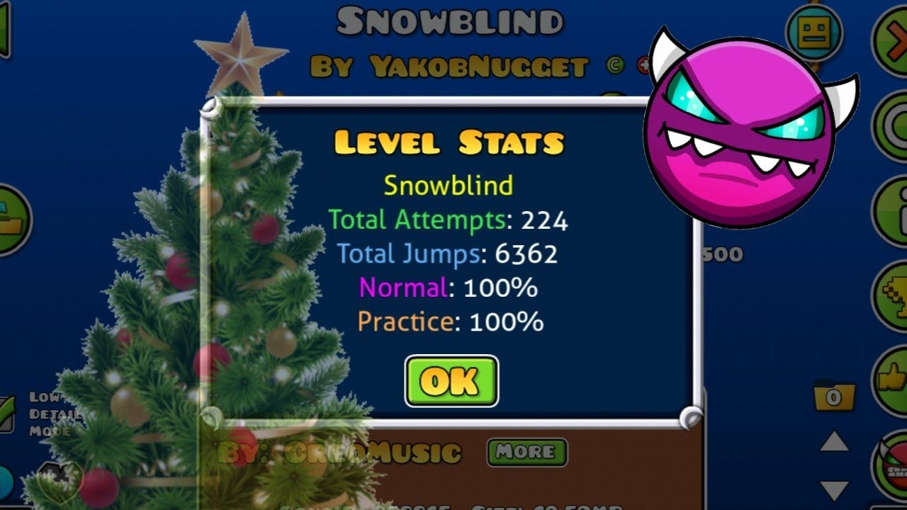 Snowblind (Medium Demon) by YakobNugget & More | Geometry Dash - YouTube