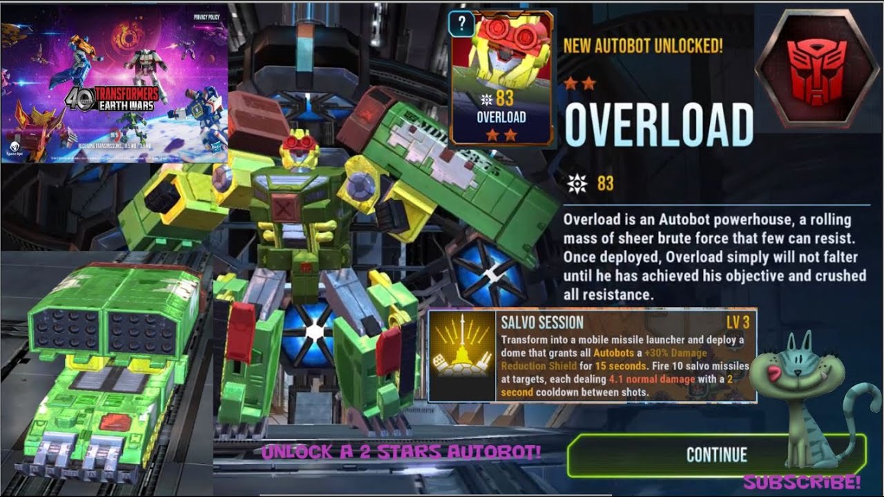 Transformers Earth Wars Unlock OVERLORD a 2 STARS AUTOBOT and his power ...