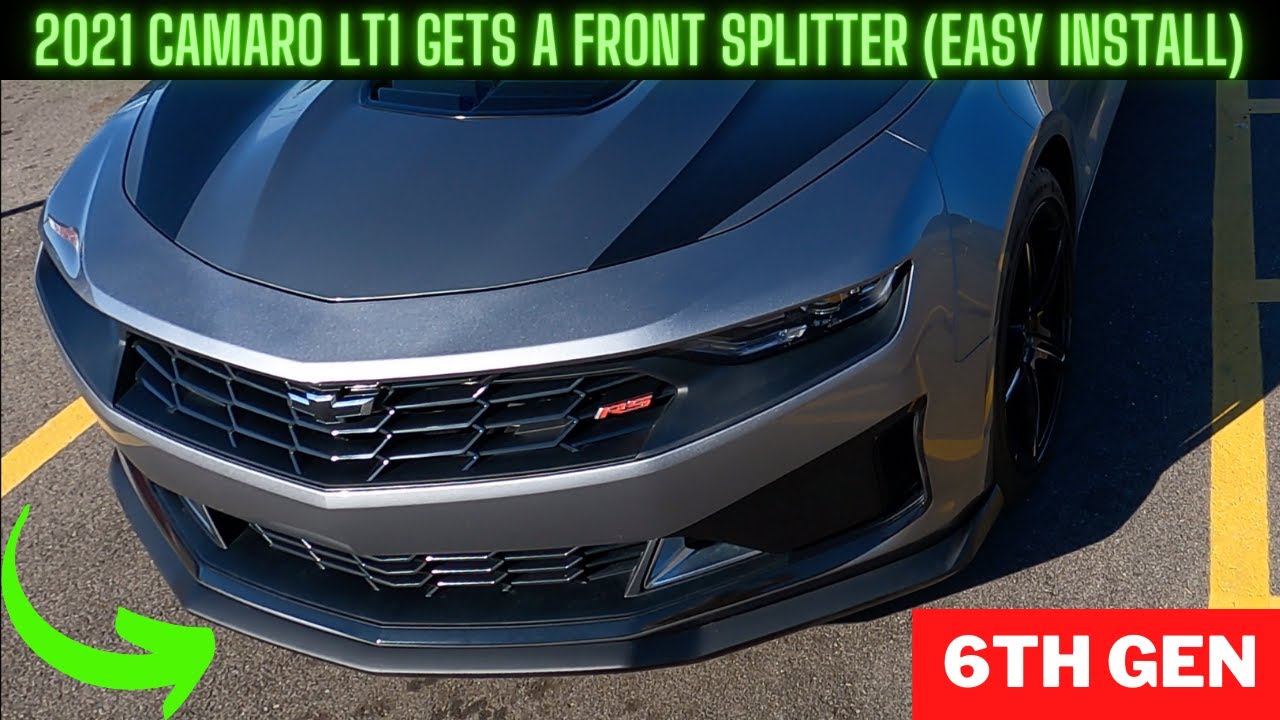 SUPER EASY INSTALL !! FRONT SPLITTER FOR 2021 CAMARO LT1 RS ( 6TH GEN ...