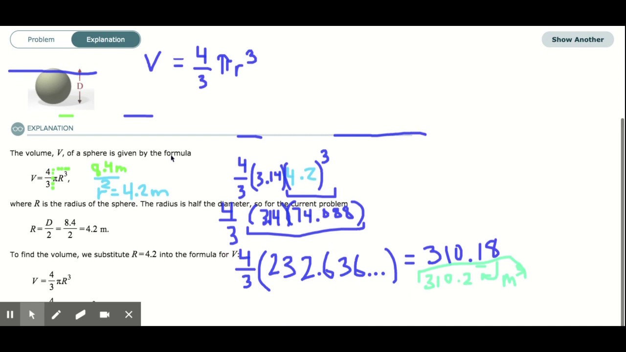 ALEKS - Volume of a sphere - YouTube