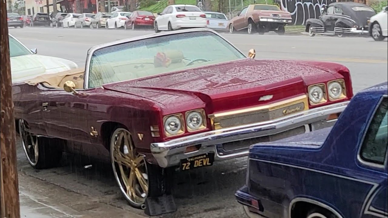 lowriders in the rain for new years day on sunset blvd 1/1/2023 - YouTube