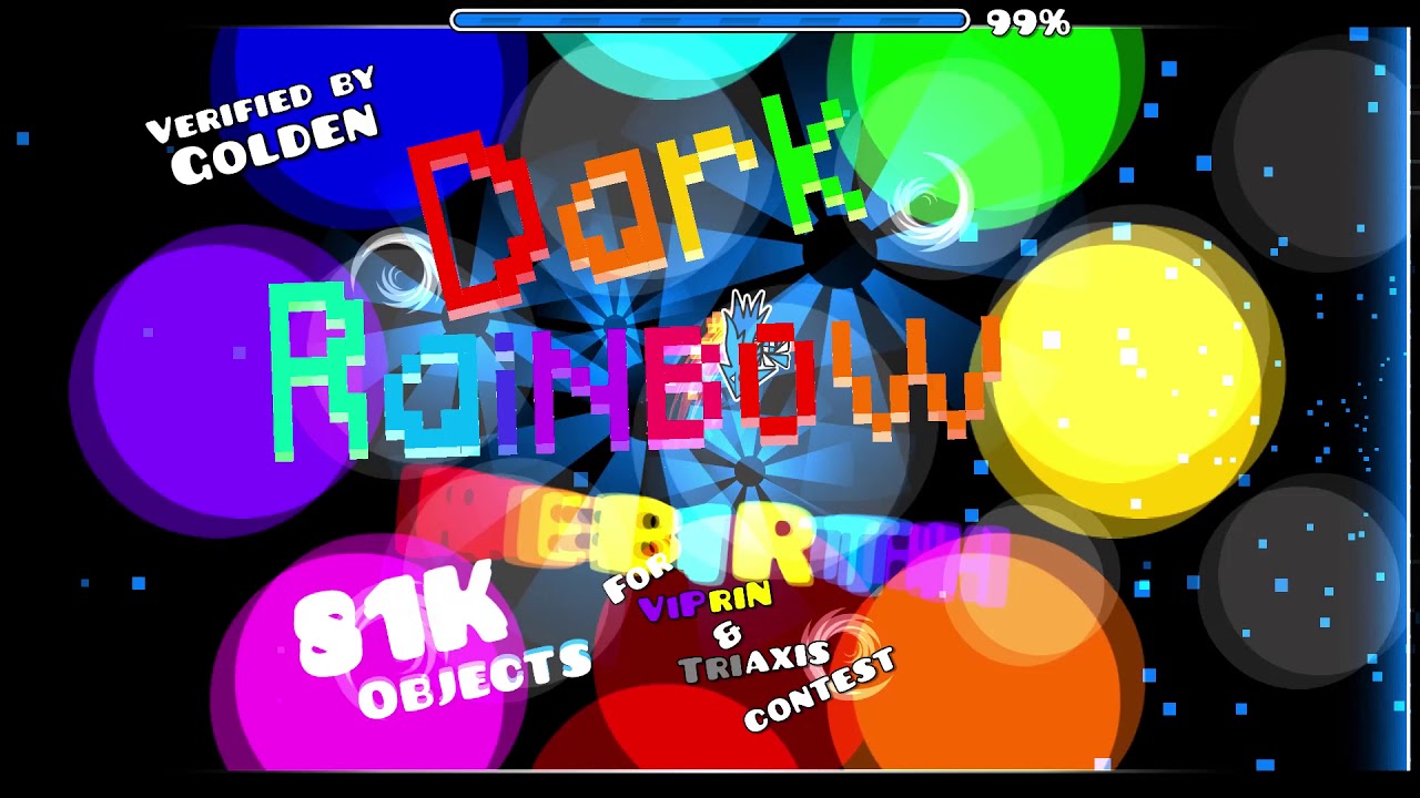 Geometry Dash: Dark RainBow Rebirth by Knobbelboy! (INSANE DEMON) - YouTube