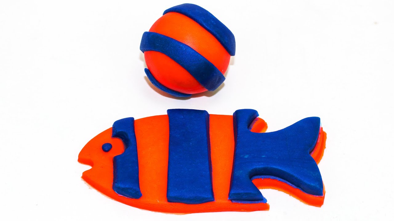 Making Amazing Fish And Swirl Ball Out Of Play Doh For Kids - YouTube