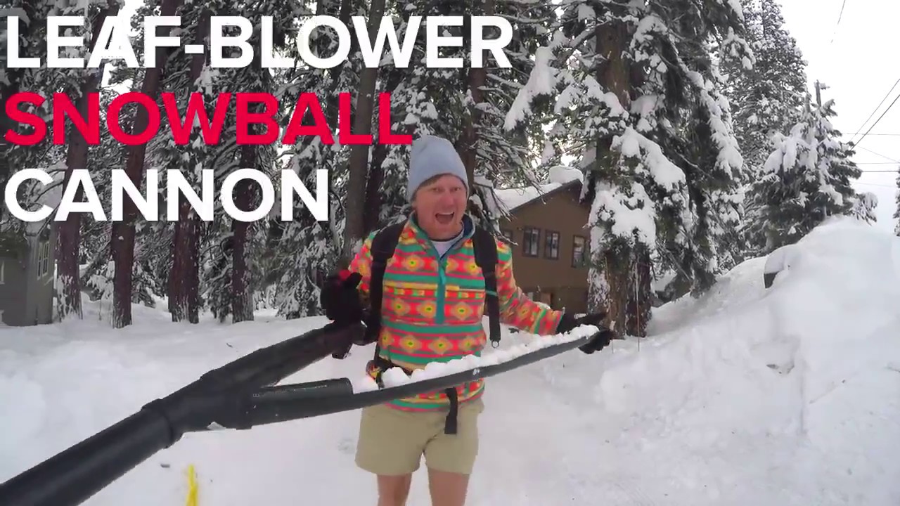 How do you win a snowball fight? With a gas-powered leaf blower ...
