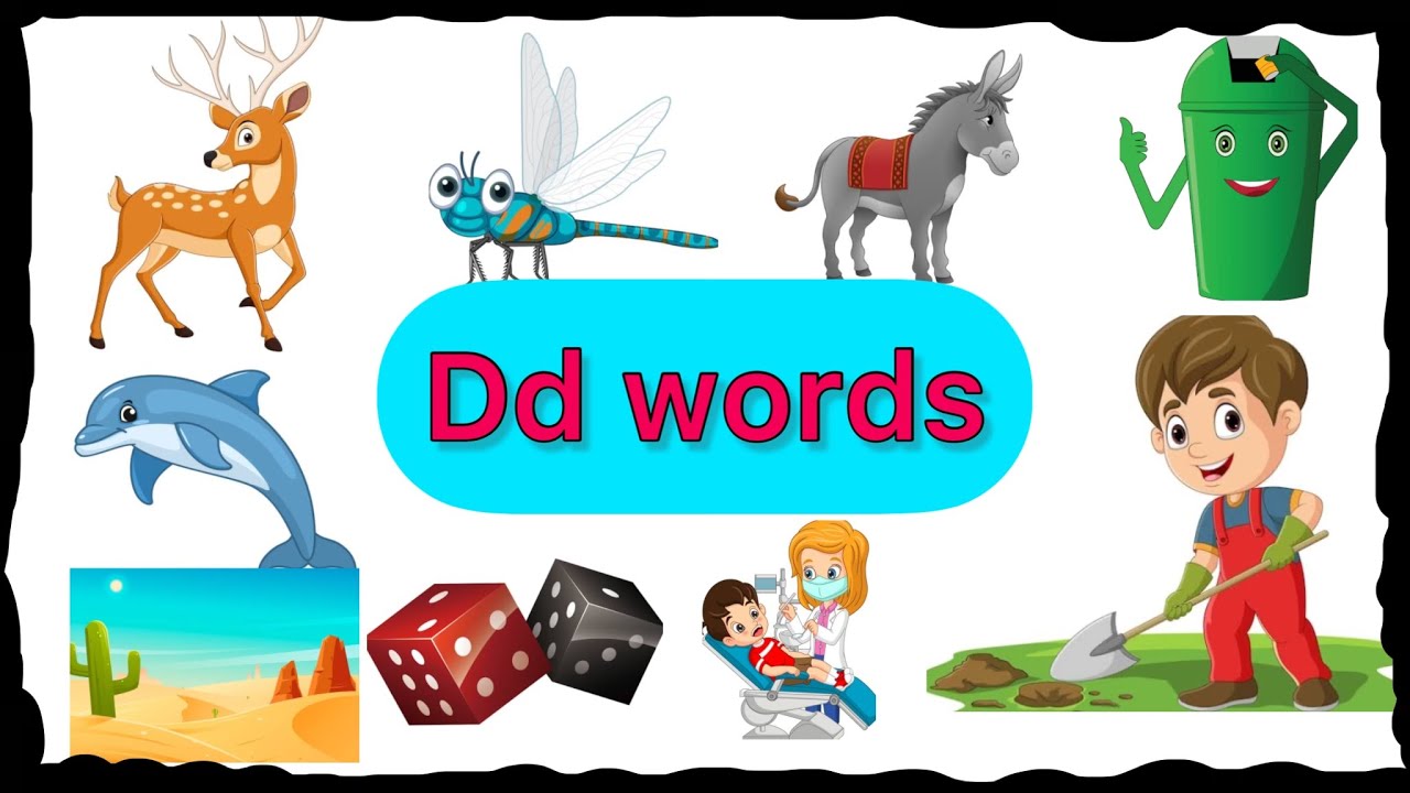 English alphabet | Letter Dd words | words start with D |Preschool book ...