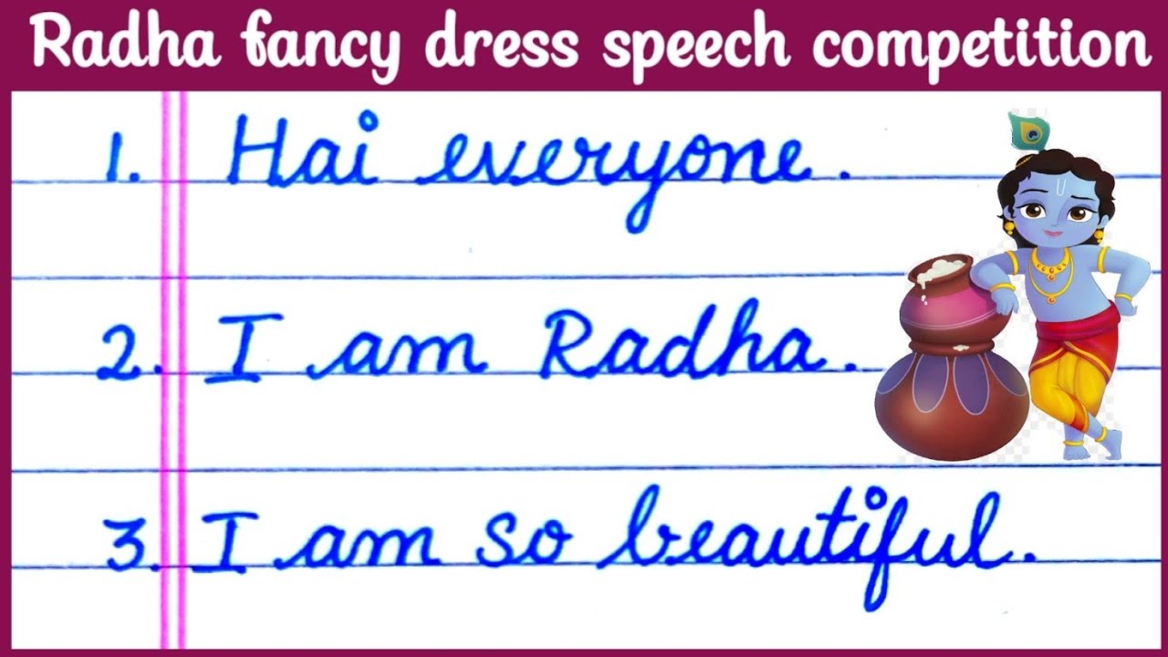 Radha fancy dress speech competition in English| Radha fancy dress ...