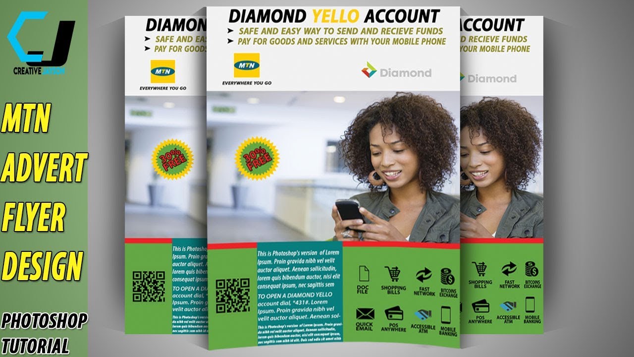 How To Design An MTN Advert Flyer In Photoshop Cs6 - YouTube