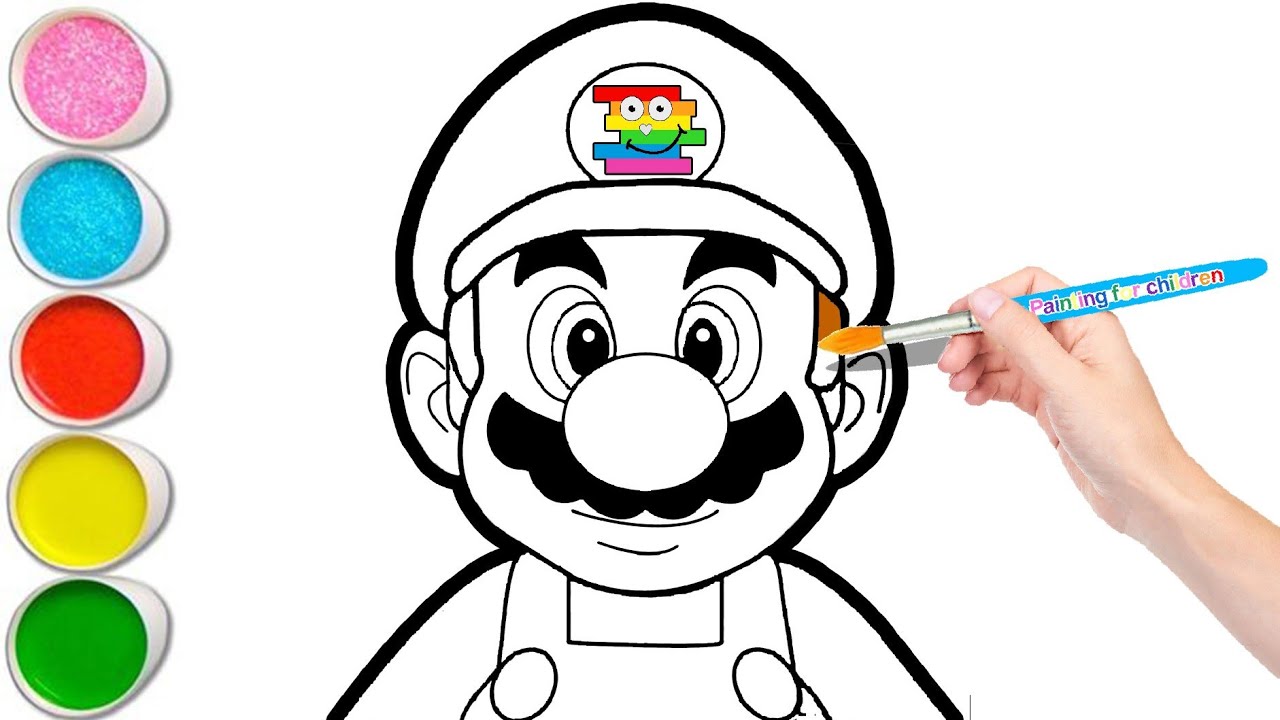 Mario drawing and coloring ⁦|⁩ Drawing for kids, students and beginners ...