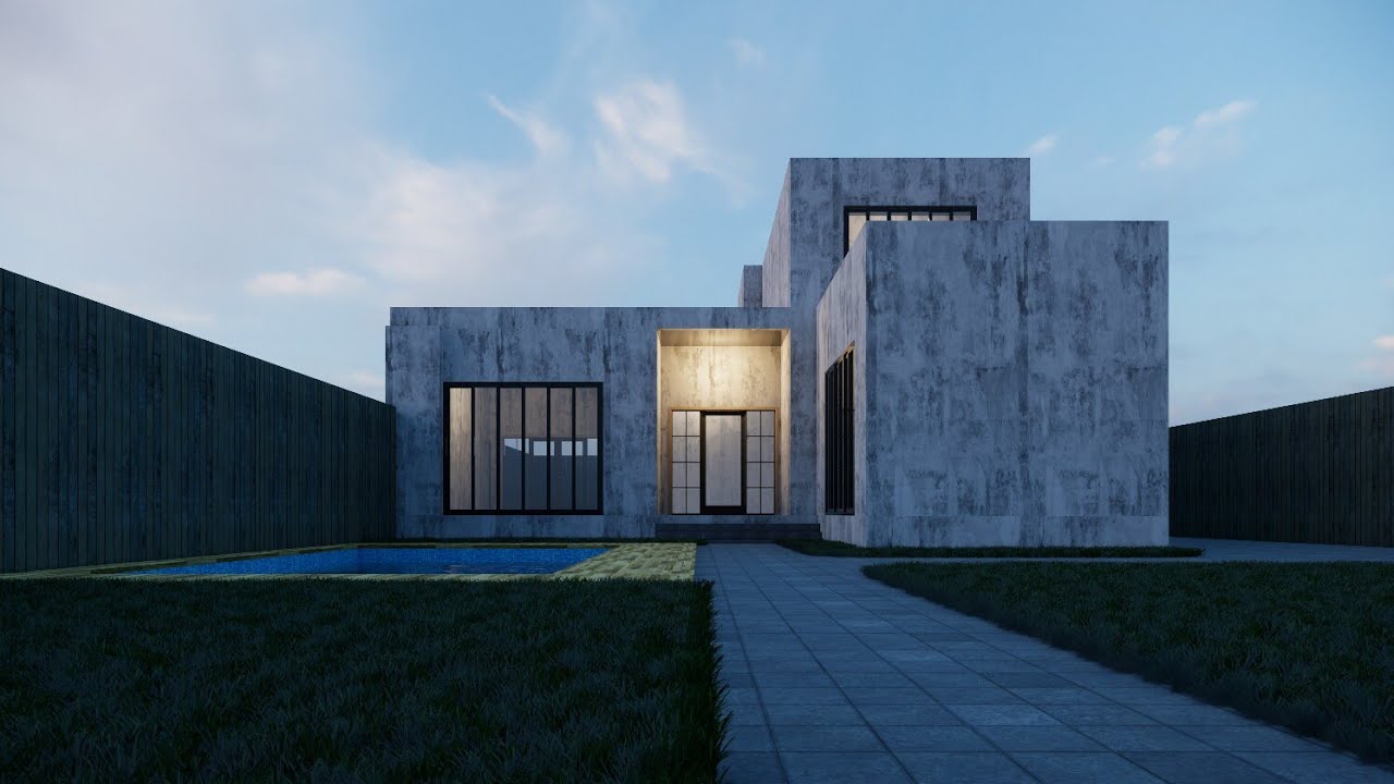 House design 2 story Modern Rendering Enscape 2 3 for Archicad 21 - YouTube