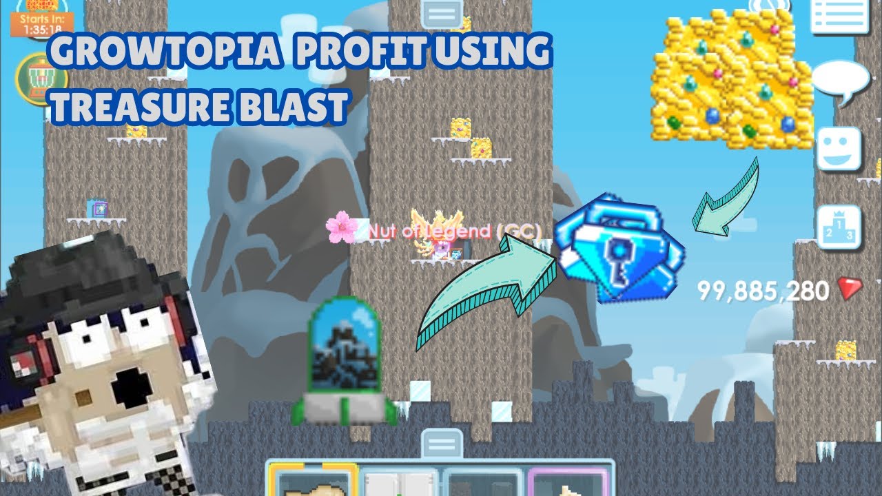 GROWTOPIA LEGEND-PS TREASURE BLAST PROFIT | 0WLS TO ***DLS!?!? - YouTube