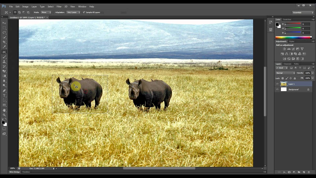 Photoshop CS6 Content Aware Move Tool - YouTube