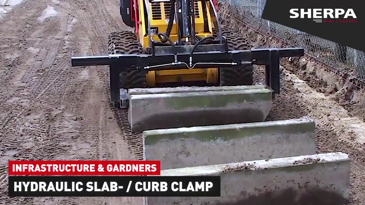 Infrastructure & Gardners | Hydraulic slab-/curb clamp | SHERPA mini ...
