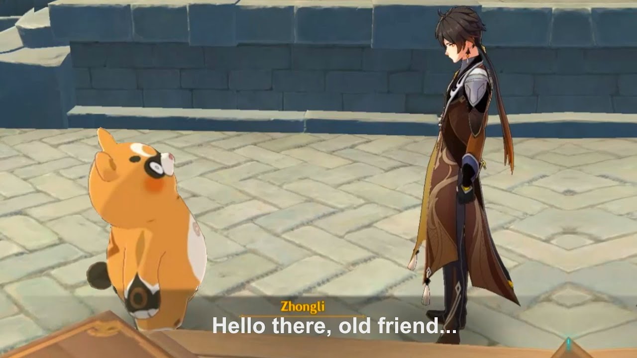 Zhongli & Guoba meet again after Thousands of Years - Genshin Impact ...