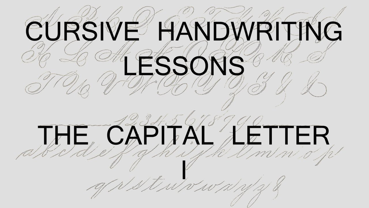 Cursive lesson 39 Capital letter I handwriting penmanship calligraphy ...