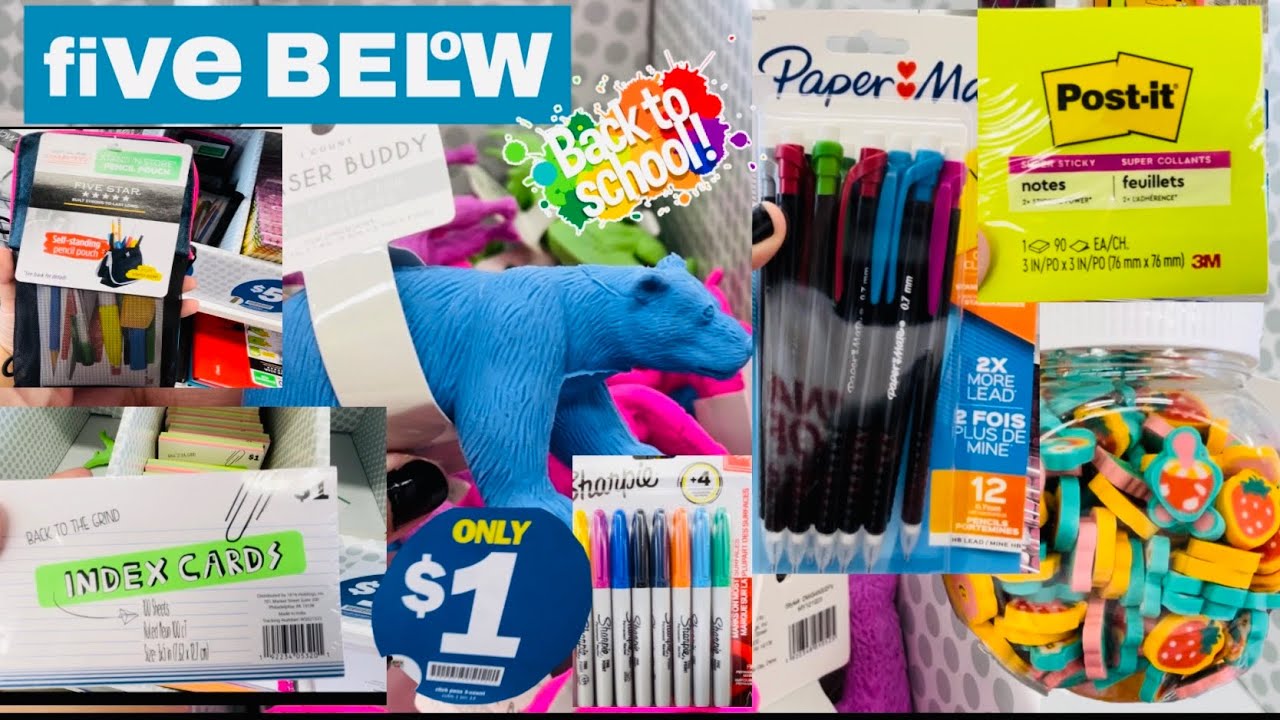 FIVE BELOW BACK TO SCHOOL SUPPLIES * lots of $1 only items * - YouTube