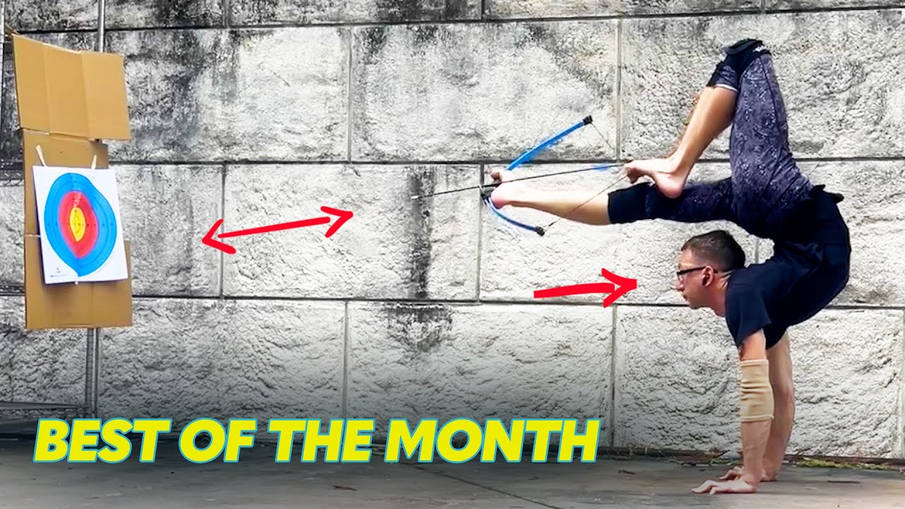 Amazing Archery Feat: Shooting an Arrow While in Contorted Position ...