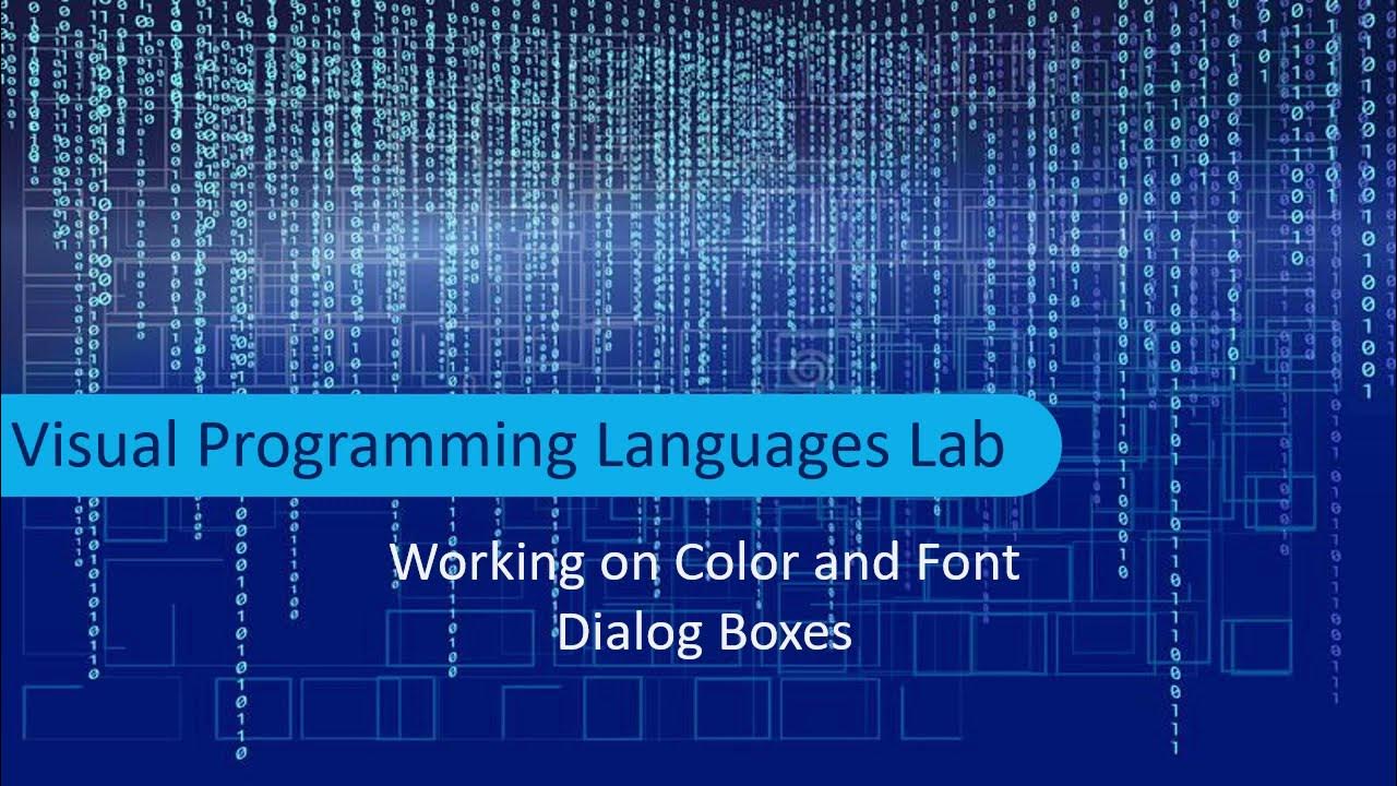 Lec # 23:Working on Color and Font Dialog Boxes in Windows Application ...