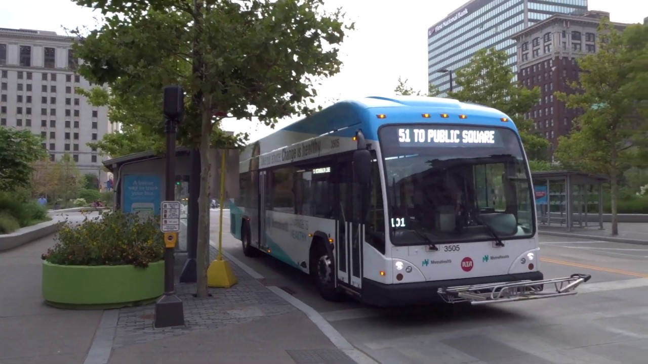 GCRTA Bus: E 12 St/Rockwell Av bound Gillig BRTPlus 3505 Rt.51 at ...