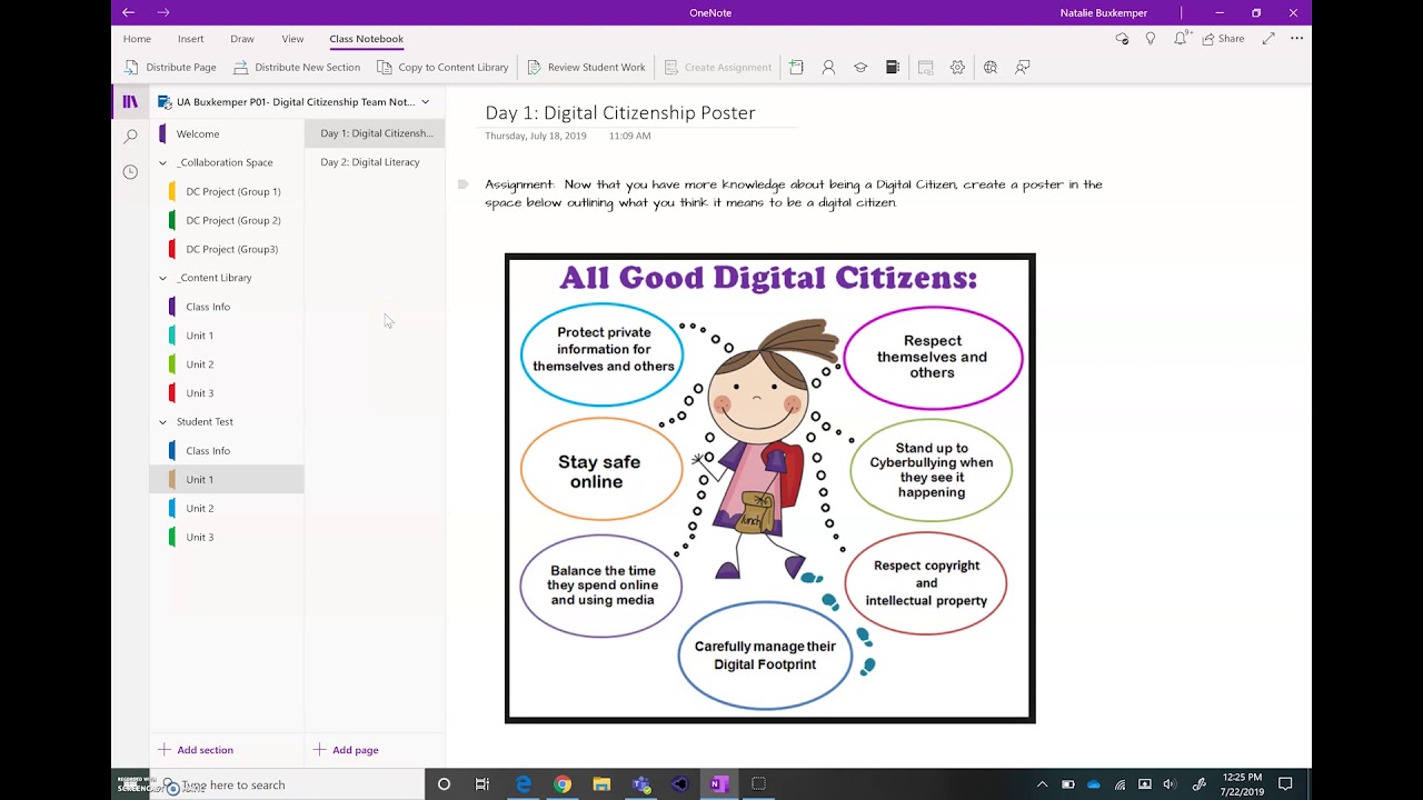 Distributing and Review Student Work in OneNote Class Notebook - YouTube
