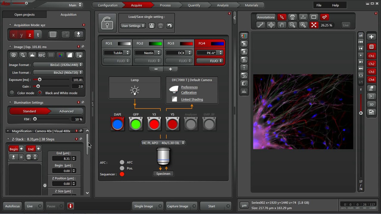 Leica LAS X Software: Acquisition Tab - YouTube
