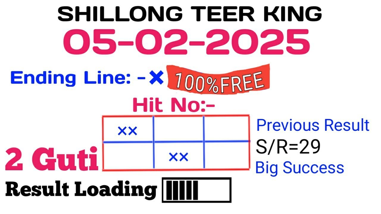 Previous Result Sr 29 Hitt Success | 05-02-2025 Shillong Teer | Hit ...