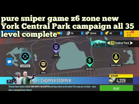 pure sniper game z6 zone central park campaign all 35 level complete ...