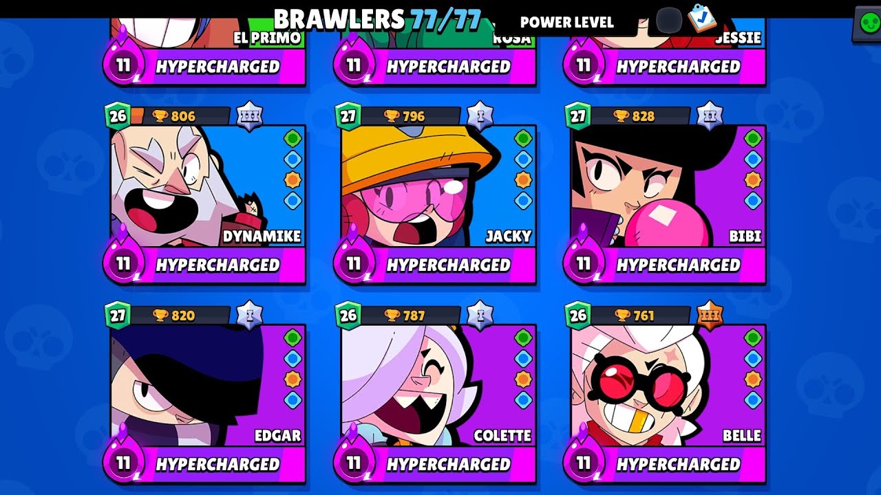 Now I have 24 HYPERCHARGE and all brawler level 11 😱 - YouTube