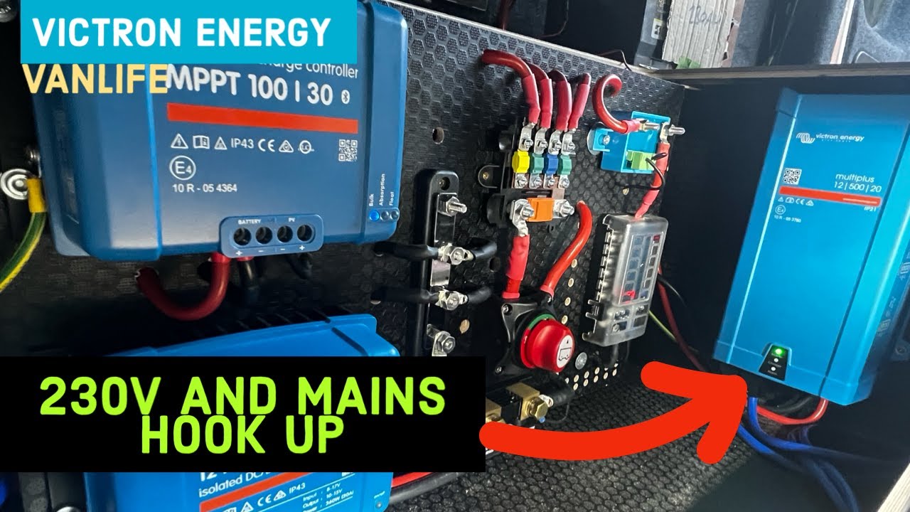 FULL CAMPER CONVERSION: How to install 230V and Hook up with a VICTRON ...