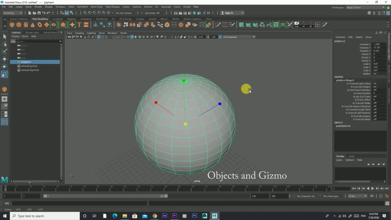 Objects and Gizmo || in hindi || #3 || 3D Maya - YouTube
