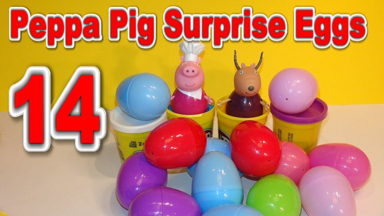 Peppa Pig Surprise Eggs , 14 Surprise Eggs and more surprises lol - YouTube