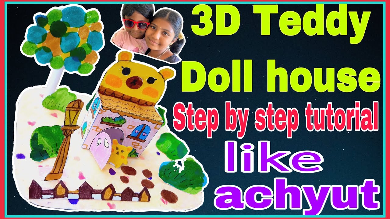 3D paper doll house/create colourful doll house for kids/DIY paper doll ...