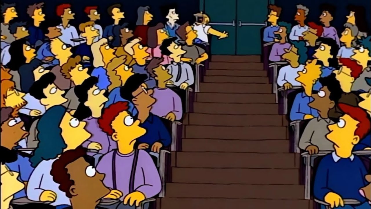 The Simpsons - Homer College lecture scenes - YouTube