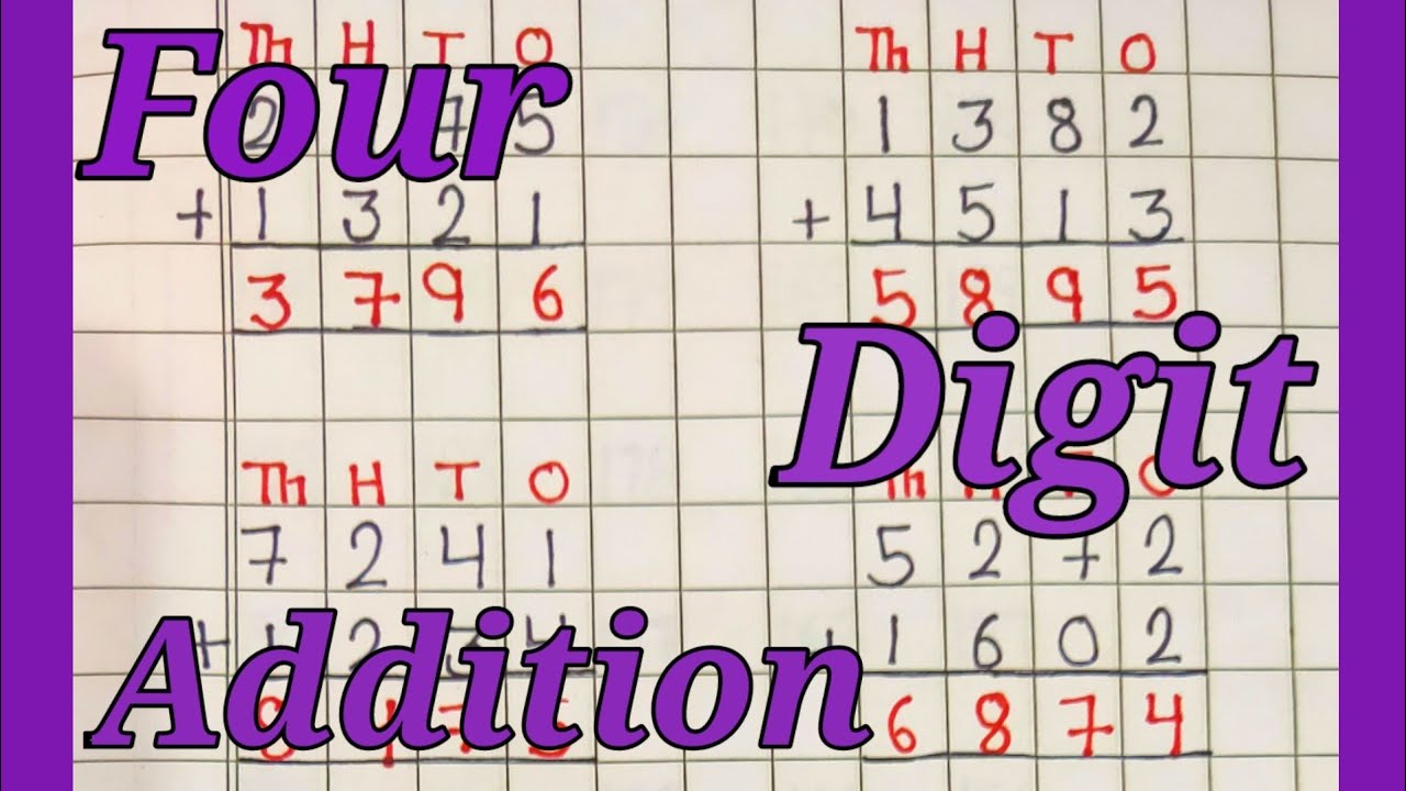 Addition Of 4 Digit Numbers Without Carry 4 Digit Addition 4 Digit Addition Of 4 Digit Numbers Without Carry 4 Digit Addition 4 Digit