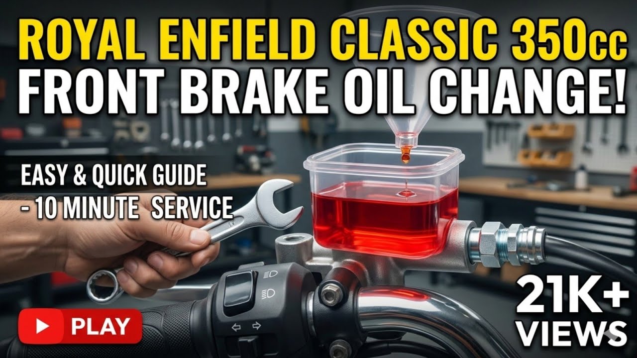 How to change Disc Brake Oil at home ll Classic 350cc ll DIY ll Self ...