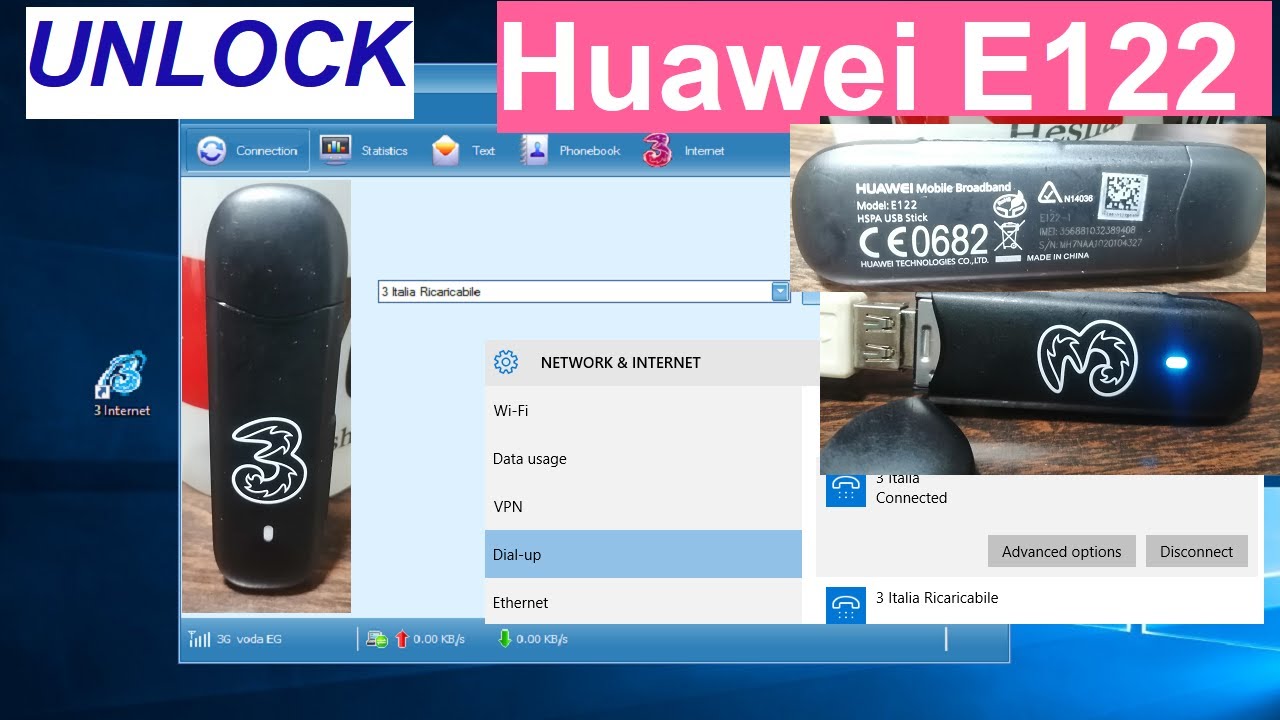 Unlock Huawei E122 modem🌎📶 ضبط الاعدادات وتشغيل المودم جميع الشبكات ...