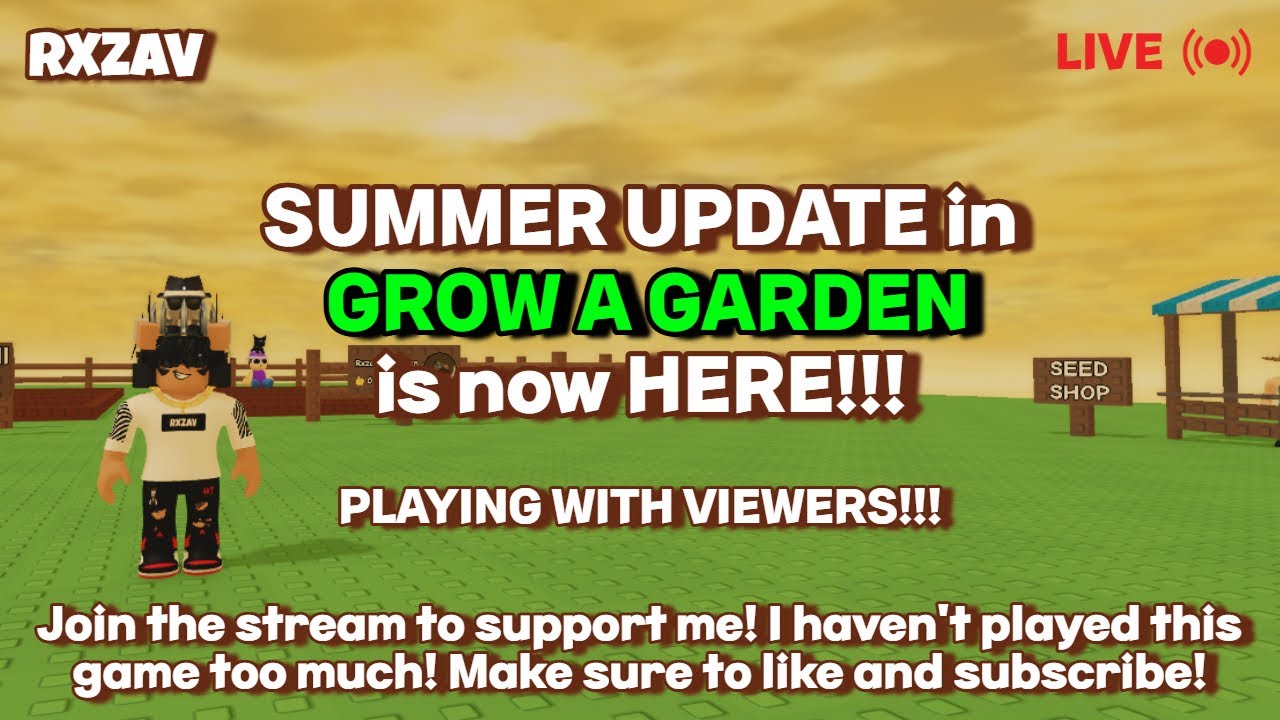 NEW SUMMER UPDATE IN GROW A GARDEN! Playing with viewers! | Grow A ...