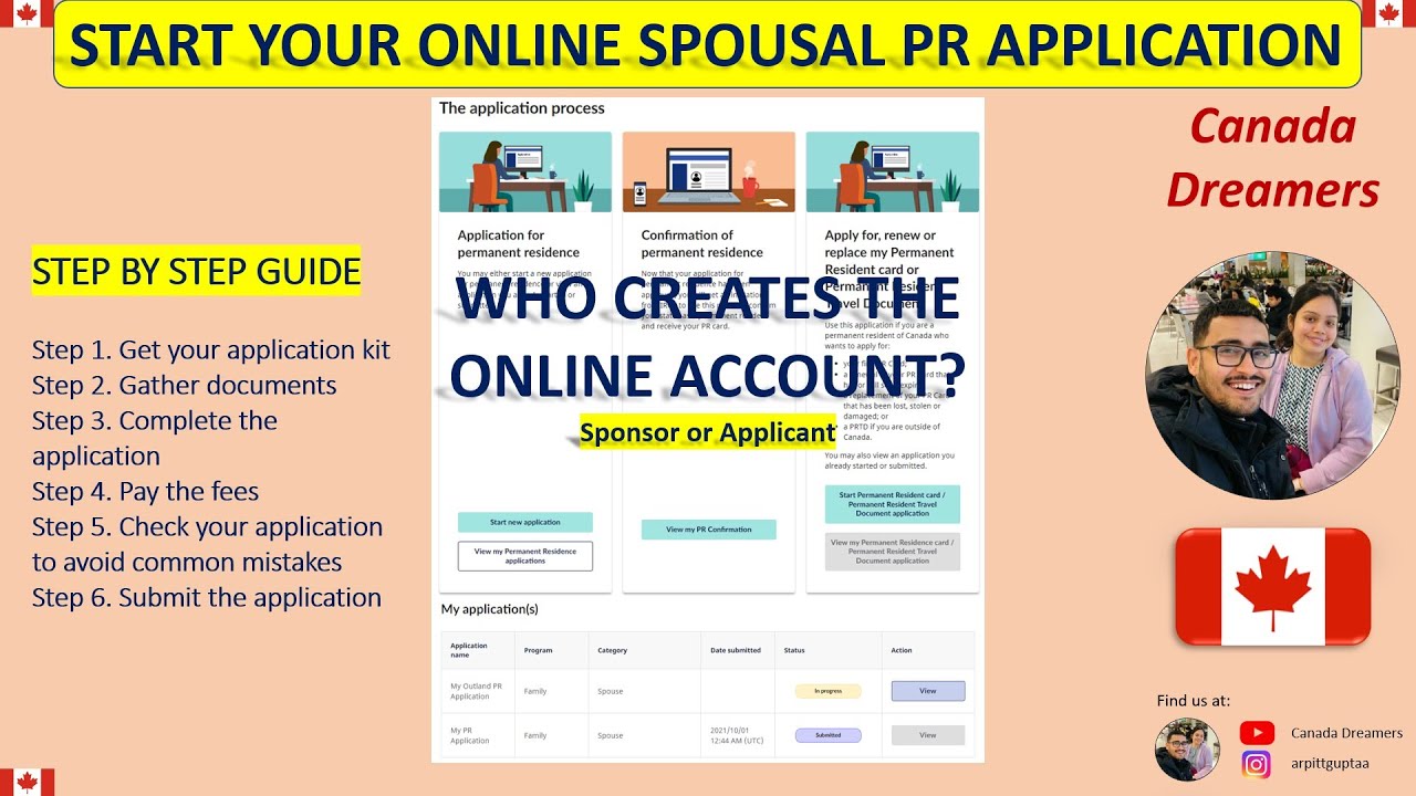 Spousal PR Application Online | Complete Guide | How to Start Your PR ...